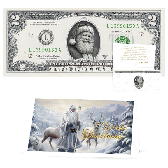Official Santa Claus $2 Bill. Real USD. Card and Letter from Santa ...